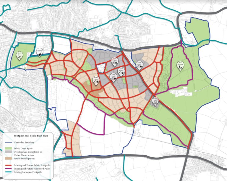 Cycle Routes and Footpaths in Nansledan, Newquay